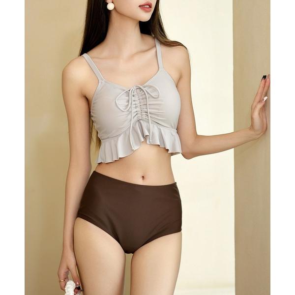 『タイムセール実施中』※このアイテムは返品・交換対象外商品です。ZOZO問い合わせ番号:75817869ショップ:TeddyShop，テディショップブランド:TeddyShop，テディショップ商品名:レディース水着 レースアップフレアリボン...