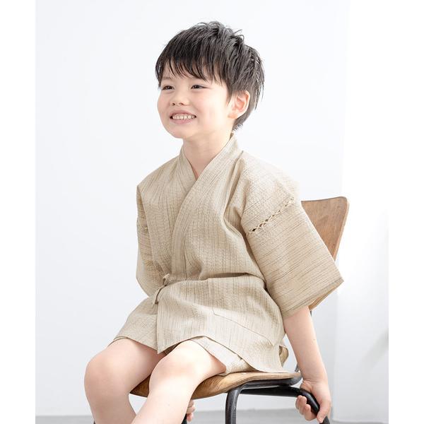 『タイムセール実施中』ZOZO問い合わせ番号:75896181ショップ:SOUBIEN，ソウビエンブランド:SOUBIEN，ソウビエン商品名:甚平 キッズ 男の子 ベージュ 雨縞カテゴリ:水着/着物・浴衣>浴衣ブランド品番:sbn-z...