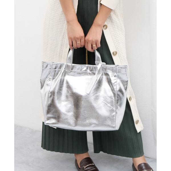 ZOZO問い合わせ番号:76047937ショップ:UNBILLION，アンビリオンブランド:cache cache，カシュ カシュ商品名:カシュカシュ cachecache / ソフトメタリックショッパートートカテゴリ:バッグ>トート...