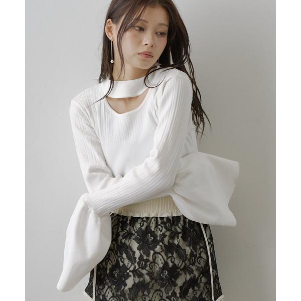 『セール実施中』ZOZO問い合わせ番号:76049071ショップ:19 roots studio，ナインティーン ルーツ スタジオブランド:VIOLETTA，ヴィオレッタ商品名:ベルスリーブチョーカーリブニットトップスカテゴリ:トップス&g...