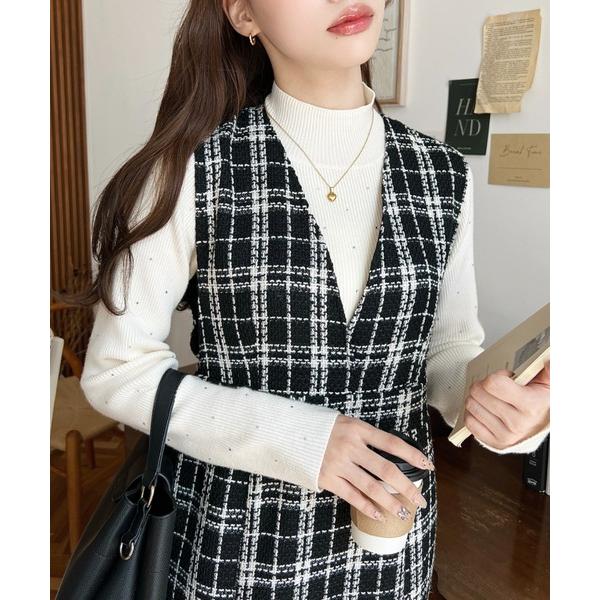 『タイムセール実施中』ZOZO問い合わせ番号:76051726ショップ:moment+，モーメントプラスブランド:moment+，モーメントプラス商品名:ツイードマーメイドワンピース(ツイードワンピース)カテゴリ:ワンピース/ドレス>...