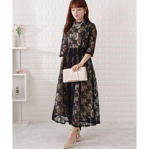 『タイムセール実施中』ZOZO問い合わせ番号:76052254ショップ:Lace Ladies，レースレディースブランド:Lace Ladies，レースレディース商品名:総レース5分袖タックワンピースカテゴリ:ワンピース/ドレス>ドレ...