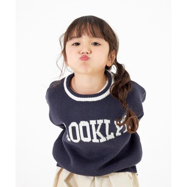 『タイムセール実施中』ZOZO問い合わせ番号:76278602ショップ:MAKE YOUR DAY，メイクユアデイブランド:MAKE YOUR DAY，メイクユアデイ商品名:BROOKLYNロゴジャガードニット■80〜140cmカテゴリ:ト...