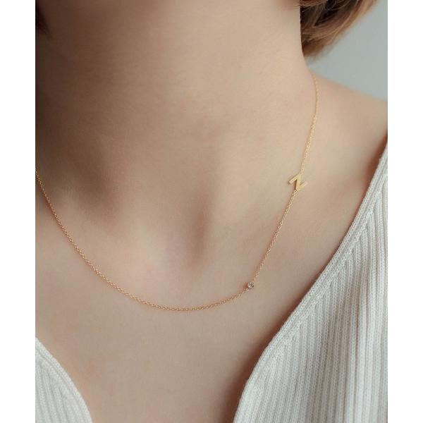 ZOZO問い合わせ番号:76380521ショップ:MIDWEST，ミッドウエストブランド:ebine，エビネ商品名:Alphabet Zirconia Necklace　金属アレルギー対応 サージカルステンレスカテゴリ:アクセサリー>...