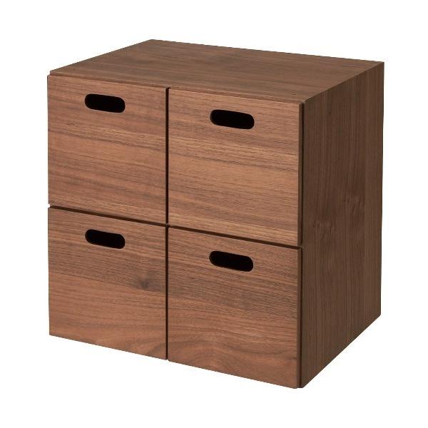 ZOZO問い合わせ番号:76546074ショップ:無印良品，ムジルシリョウヒンブランド:無印良品，ムジルシリョウヒン商品名:スタッキングチェスト・引出し・４個／ウォールナット材突板　幅３７×奥行２８×高さ３７ｃｍカテゴリ:インテリア>...