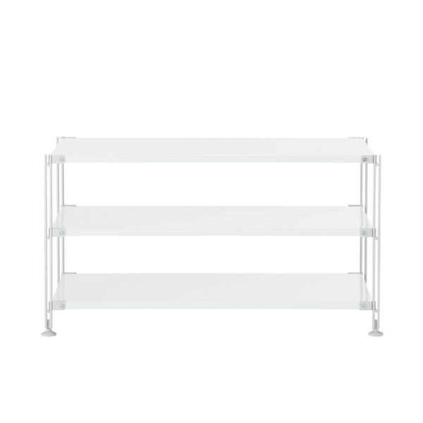 ZOZO問い合わせ番号:76546081ショップ:無印良品，ムジルシリョウヒンブランド:無印良品，ムジルシリョウヒン商品名:スチールユニットシェルフ・スチール棚セット・ワイド・ミニ・ライトグレー　幅８６×奥行４１×高さ４６ｃｍカテゴリ:イン...