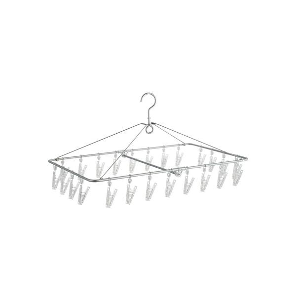 ※このアイテムは返品・交換対象外商品です。ZOZO問い合わせ番号:76578238ショップ:無印良品，ムジルシリョウヒンブランド:無印良品，ムジルシリョウヒン商品名:アルミ角型ハンガー　２４ピンチ／約幅６１×奥行３６ｃｍカテゴリ:インテリア...