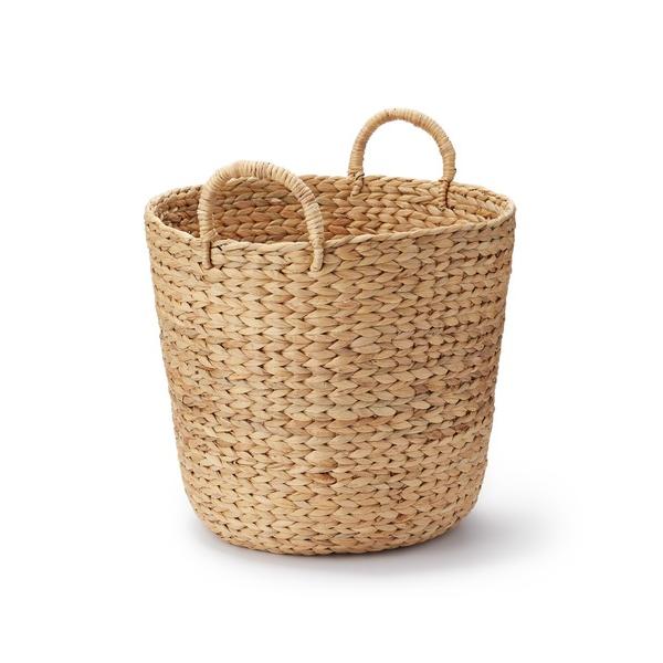 ZOZO問い合わせ番号:76578575ショップ:無印良品，ムジルシリョウヒンブランド:無印良品，ムジルシリョウヒン商品名:ウォーターヒヤシンス　持ち手付　ラウンド　バスケット　大　約直径４５×高さ４０ｃｍカテゴリ:インテリア>収納グ...