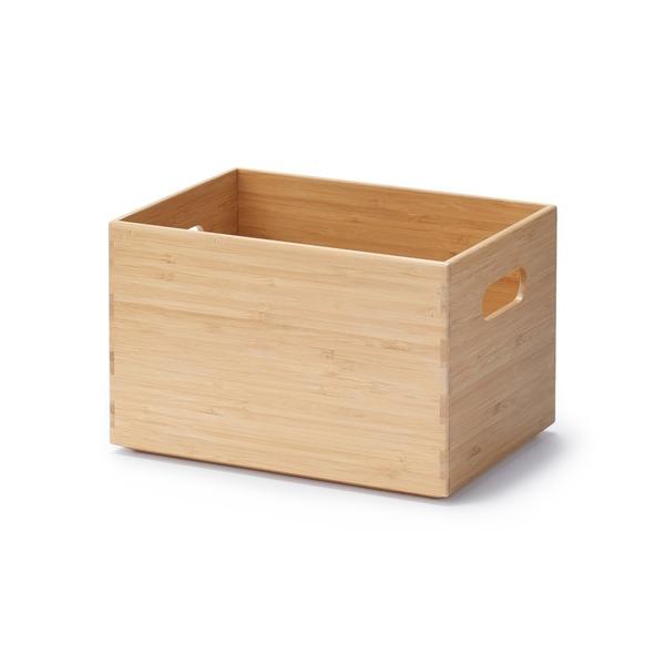 ZOZO問い合わせ番号:76578596ショップ:無印良品，ムジルシリョウヒンブランド:無印良品，ムジルシリョウヒン商品名:重なる竹材長方形ボックス　ハーフ　中　約幅２６×奥行１８．５×高さ１６．５ｃｍカテゴリ:インテリア>収納グッズ...