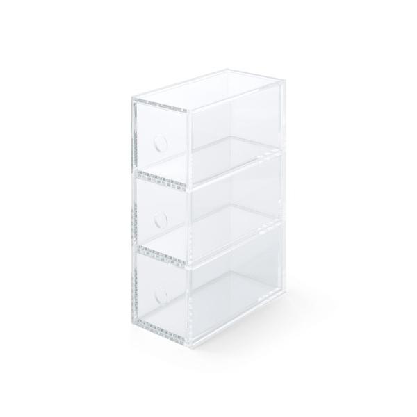ZOZO問い合わせ番号:76578766ショップ:無印良品，ムジルシリョウヒンブランド:無印良品，ムジルシリョウヒン商品名:アクリル小物収納・３段　約幅８．７×奥行１７×高さ２５．２ｃｍカテゴリ:インテリア>収納グッズブランド品番:4...