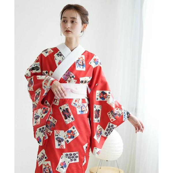 ZOZO問い合わせ番号:76616227ショップ:utatane，ウタタネブランド:utatane，ウタタネ商品名:長襦袢 ニコアンティーク レトロ猫南蛮トランプ レッドカテゴリ:水着/着物・浴衣>和装小物ブランド品番:7734601...