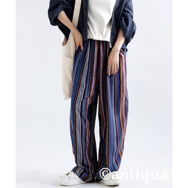 ZOZO問い合わせ番号:76780988ショップ:antiqua，アンティカブランド:antiqua，アンティカ商品名:ストライプ柄テーパードパンツカテゴリ:パンツ>その他パンツブランド品番:ZY-00082素材:レーヨン100%原産...