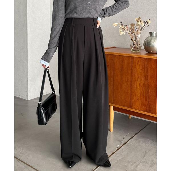 『タイムセール実施中』ZOZO問い合わせ番号:76877141ショップ:GeeRA，ジーラブランド:GeeRA，ジーラ商品名:【S-XLサイズ展開】【オフィスカジュアル】インタックスラックスハイウエストワイドパンツカテゴリ:パンツ>ス...