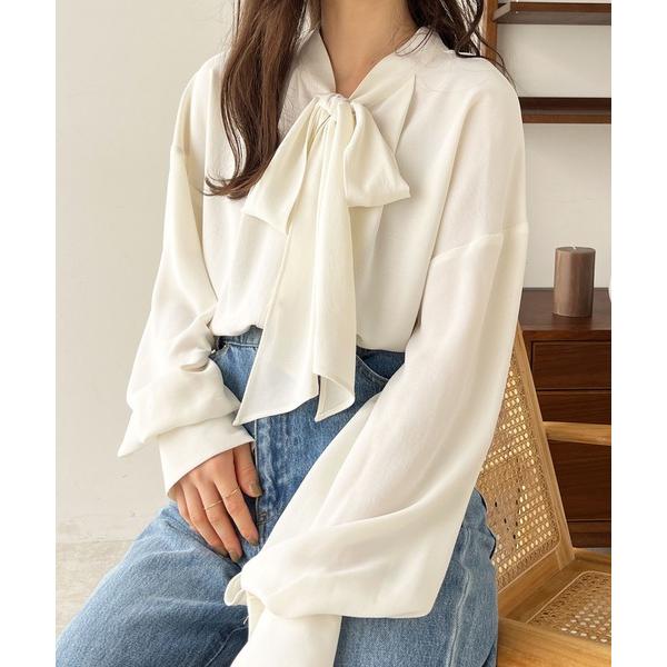 『タイムセール実施中』ZOZO問い合わせ番号:76877165ショップ:GeeRA，ジーラブランド:GeeRA，ジーラ商品名:オンオフ着られる！前後2wayリボンボウタイブラウスカテゴリ:トップス>シャツ/ブラウスブランド品番:208...