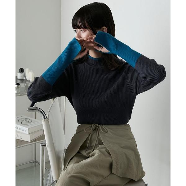 『タイムセール実施中』ZOZO問い合わせ番号:76984131ショップ:MONO-MART，モノマートブランド:forksy.，フォルクシー，MONO-MART，モノマート商品名:【forksy.】【吸湿発熱】袖口配色スリットハイネックリブ...