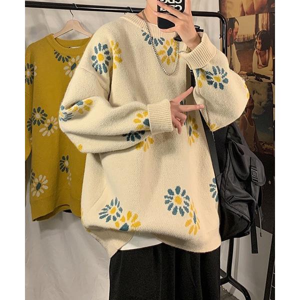 『タイムセール実施中』ZOZO問い合わせ番号:77049780ショップ:Revo.，レヴォブランド:BENDER TOKYO，ベンダートウキョウ，Revo.，レボ商品名:【BENDER TOKYO】花柄 デイジー ジャガード ルーズニット ...