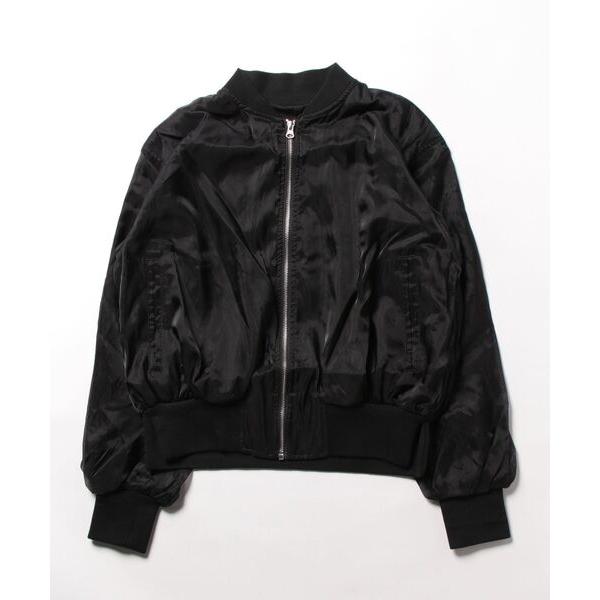 『タイムセール実施中』ZOZO問い合わせ番号:77080684ショップ:STYLEBLOCK，スタイルブロックブランド:STYLEBLOCK，スタイルブロック商品名:オーガンジーリブブルゾンカテゴリ:ジャケット/アウター>MA-1ブラ...