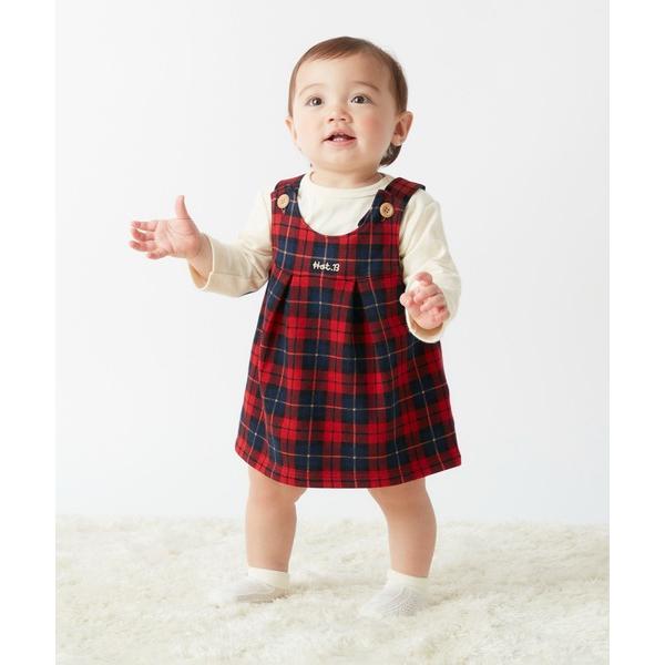 ZOZO問い合わせ番号:77089116ショップ:MIKI HOUSE HOT BISCUITS，ミキハウスホットビスケッツブランド:HOT BISCUITS，ホットビスケッツ商品名:チェック柄 裏毛パイル ジャンパースカートカテゴリ:スカ...