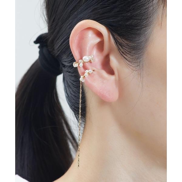 ZOZO問い合わせ番号:77151728ショップ:COMMON WARE，コモンウェアブランド:Zoule，ゾーラ商品名:Zoule ゾーラ:bubbly 淡水パール＋チェーン　セットイヤーカフカテゴリ:アクセサリー>イヤーカフブラン...