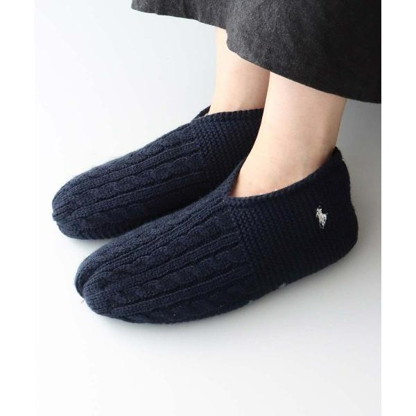 ZOZO問い合わせ番号:77257164ショップ:NAIGAI，ナイガイブランド:POLO RALPH LAUREN，ポロ ラルフ ローレン商品名:POLO RALPH LAUREN  足底滑り止め付き 内ボア ケーブル編み ルームシューズ...