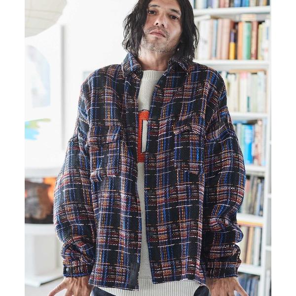 ZOZO問い合わせ番号:77360526ショップ:ONE DAY KMC，ワンデイケイエムシーブランド:ADAM PATEK，アダムパテック商品名:ADAMPATEK/tweed check looose shirt/ツィードチェックオーバ...