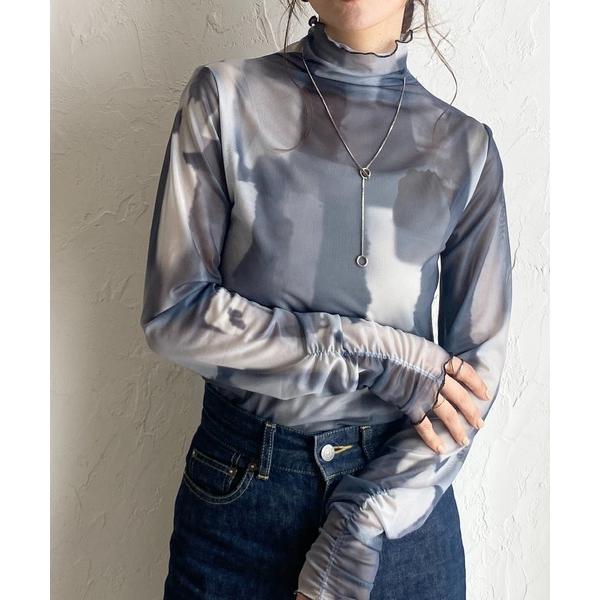 『タイムセール実施中』ZOZO問い合わせ番号:77491379ショップ:wears，ウェアーズブランド:She's Closet，シーズクローゼット商品名:ニュアンス柄長袖メッシュパワーネットハイネックシアートップスカテゴリ:トップス&gt...