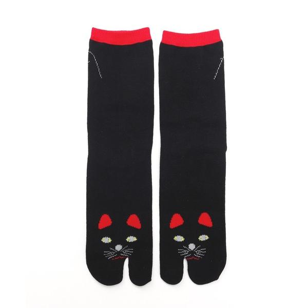 ※このアイテムは返品・交換対象外商品です。ZOZO問い合わせ番号:77493982ショップ:チャイハネ，チャイハネブランド:カヤ，カヤ商品名:【カヤ】足袋型くつ下23〜25cm 福猫 黒カテゴリ:レッグウェア>ソックス/靴下ブランド品...