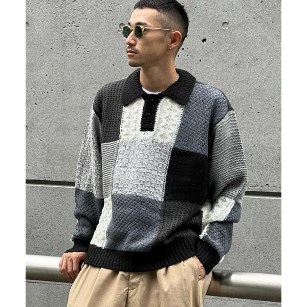 『タイムセール実施中』ZOZO問い合わせ番号:77563411ショップ:H.L.N.A，エイチエルエヌエーブランド:OBEY，オベイ商品名:【OBEY】OLIVER PATCHWORK SWEATERカテゴリ:トップス>ニット/セータ...
