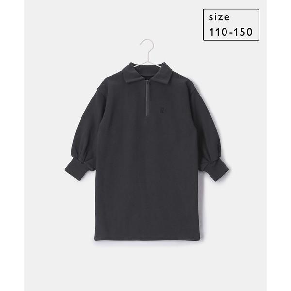 『タイムセール実施中』ZOZO問い合わせ番号:77740500ショップ:ROPE' PICNIC，ロぺピクニックブランド:ROPE' PICNIC，ロペピクニック商品名:【KIDS】ワンポイント刺繍裏毛ハーフジップワンピース/リンクコーデカ...