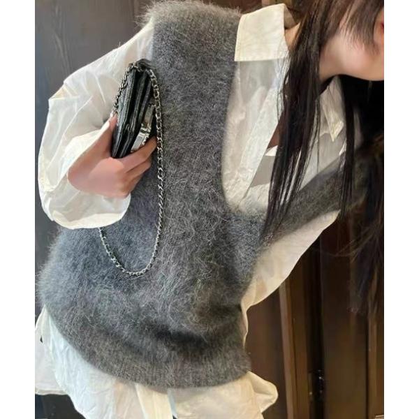 ZOZO問い合わせ番号:77740604ショップ:Auntie Rosa，アンティローザブランド:SEN TOKYO，セントーキョー商品名:ルーズVネックセーターベストカテゴリ:トップス>ベストブランド品番:SEN-V-254/SYA...