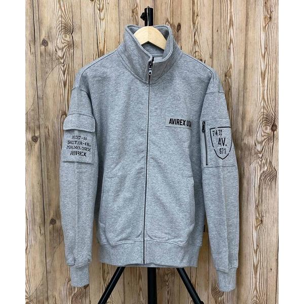 ZOZO問い合わせ番号:77740636ショップ:TopIsm，トップイズムブランド:AVIREX，アヴィレックス，TopIsm，トップイズム商品名:FATIGUE STAND ZIP スウェットカテゴリ:トップス>カーディガン/ボレ...