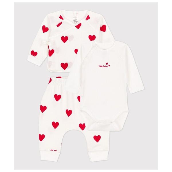 『セール実施中』※このアイテムは返品・交換対象外商品です。ZOZO問い合わせ番号:77771350ショップ:PETIT BATEAU，プチバトーブランド:PETIT BATEAU，プチバトー商品名:ハートプリント３点セットカテゴリ:ママ＆ベ...