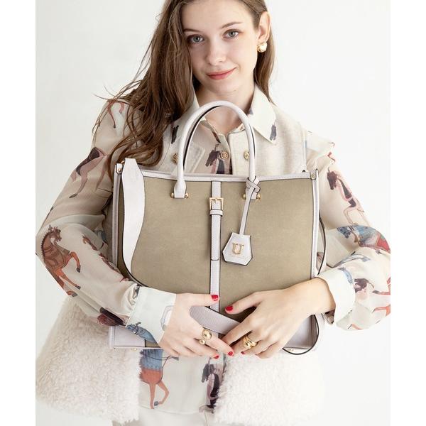 ZOZO問い合わせ番号:77805778ショップ:Histoire，イストワールブランド:U，ユー，histoire，イストワール商品名:スエード ジュリアングル トートバッグ Lサイズカテゴリ:バッグ>トートバッグブランド品番:02...