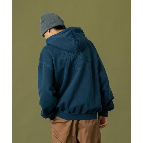 『タイムセール実施中』ZOZO問い合わせ番号:77808352ショップ:XLARGE，エクストララージブランド:XLARGE，エクストララージ商品名:PIGMENT DYED EMBOSS LOGO ZIP HOODED SWEATカテゴリ...