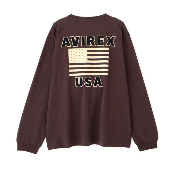 ZOZO問い合わせ番号:77808723ショップ:AVIREX，アヴィレックスブランド:AVIREX，アヴィレックス商品名:《WEB＆DEPOT限定》AMERICAN FLAGS L/S T-SHIRT / アメリカン フラッグス 長袖 T...