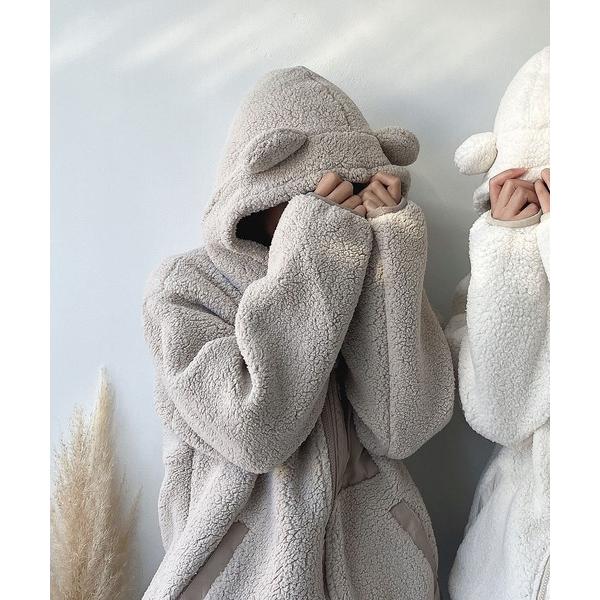 『タイムセール実施中』ZOZO問い合わせ番号:77914612ショップ:AS KNOW AS PLUS，アズノゥアズプラスブランド:AS KNOW AS plus，アズノゥアズプラス商品名:☆ボアっとフーディブルゾン / ボアっとフーディく...