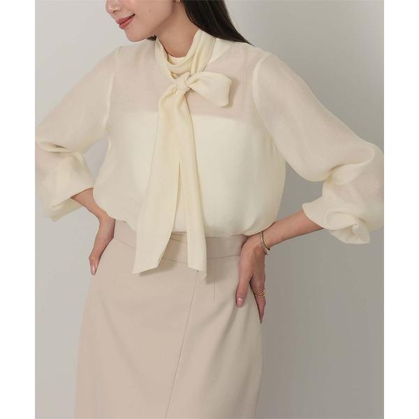 『タイムセール実施中』ZOZO問い合わせ番号:77946845ショップ:ur's，ユアーズブランド:ur's，ユアーズ商品名:ボウタイ付シアーハイネックブラウスカテゴリ:トップス>シャツ/ブラウスブランド品番:BDXN1732素材:再...