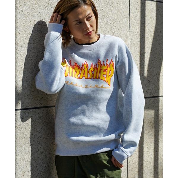 ZOZO問い合わせ番号:78125512ショップ:THRASHER by RIFFLEPAGE，スラッシャー バイ リフルページブランド:THRASHER，スラッシャー商品名:FLAME LOGO CREW SWEAT/スラッシャー10oz...