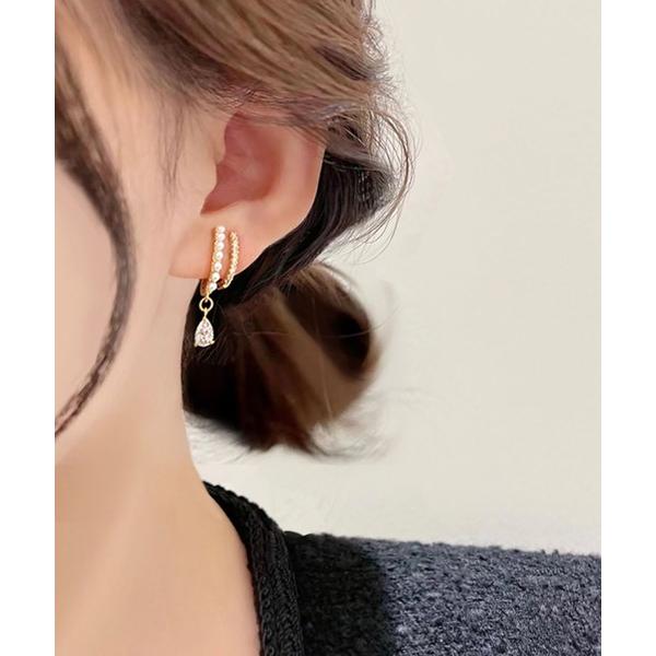 『セール実施中』ZOZO問い合わせ番号:78195555ショップ:FRP，エフアールピーブランド:LA VORAGINE，ラ ヴォラジネ，FRP，エフアールピー商品名:パール＆ジルコン　イヤリングカテゴリ:アクセサリー>イヤリングブラ...