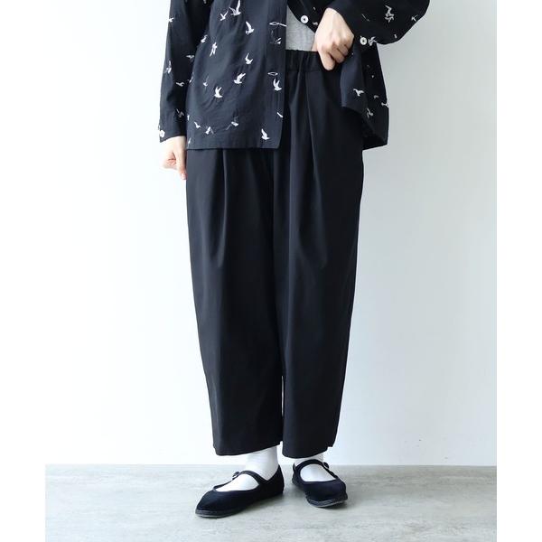 ZOZO問い合わせ番号:78196628ショップ:bulle de savon，ビュルデサボンブランド:yuni，ユニ　，bulle de savon，ビュルデサボン商品名:△80/2強撚コットン　ギャバゴムタックパンツカテゴリ:パンツ&g...