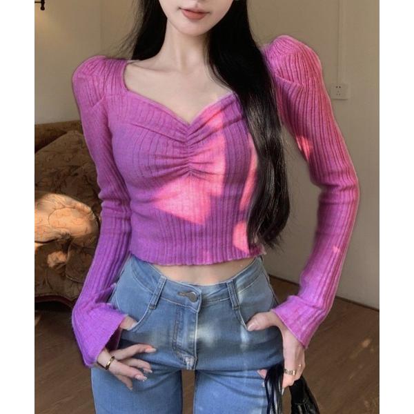 『セール実施中』ZOZO問い合わせ番号:78291164ショップ:aimoha，アイモハブランド:Jasmine Grandiflorum，ジャスミングランディフローラム商品名:【Jasmine】リブ編みハートネックトップスカテゴリ:トップ...