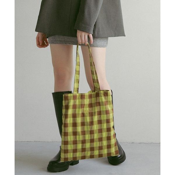 ZOZO問い合わせ番号:78291286ショップ:EFOLE，エフォルブランド:EFOLE，エフォル商品名:【ZOZO限定】Gingham logo tote bag / ギンガム ロゴ トートバッグカテゴリ:バッグ>トートバッグブラ...