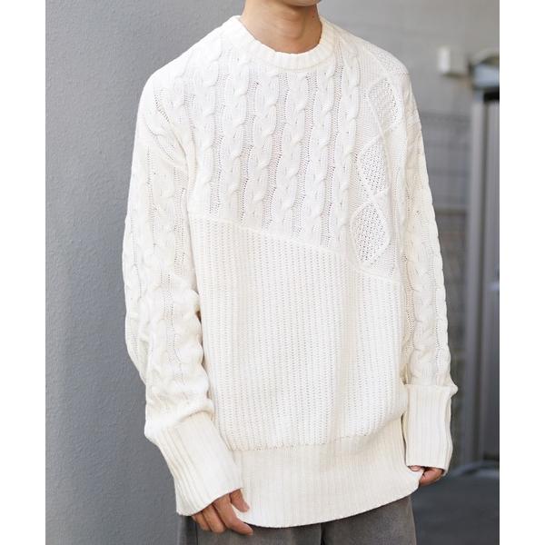 ZOZO問い合わせ番号:78295788ショップ:MinoriTY，マイノリティブランド:MinoriTY，マイノリティ商品名:【MinoriTY】アシンメトリーケーブルニット ロング丈 セーター メンズ ビッグシルエット オーバーサイズ ...