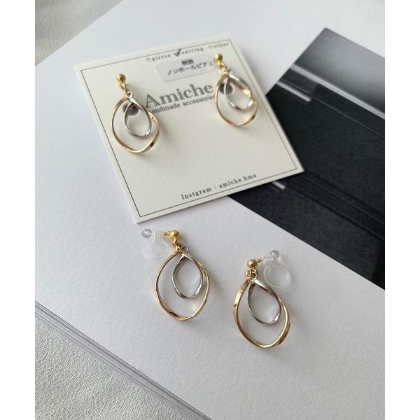 ※このアイテムは返品・交換対象外商品です。ZOZO問い合わせ番号:78431152ショップ:TONE，トーンブランド:tone，トーン商品名:【Amiche】ダブルドロップピアス樹脂ノンホールピアス(MA)カテゴリ:アクセサリー>ピア...