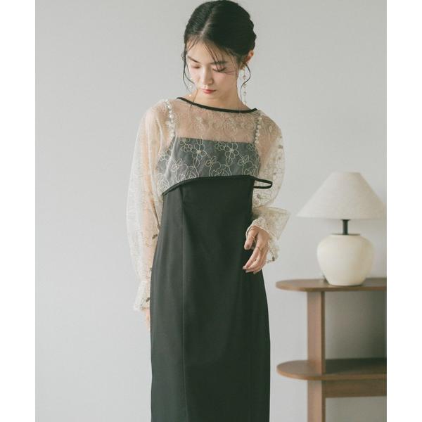 ZOZO問い合わせ番号:78501399ショップ:Auntie Rosa，アンティローザブランド:VANNIE U，ヴァニーユー，Auntie Rosa，アンティローザ商品名:パールストラップレイヤードキャミドレス/マルチWAY/チュールラ...