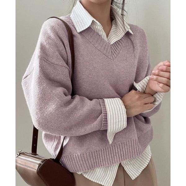 『タイムセール実施中』ZOZO問い合わせ番号:78534813ショップ:Doula Doula，ドゥーラドゥーラブランド:Girly Doll，ガーリードール商品名:オーバーサイズVネックニットカテゴリ:トップス>ニット/セーターブラ...