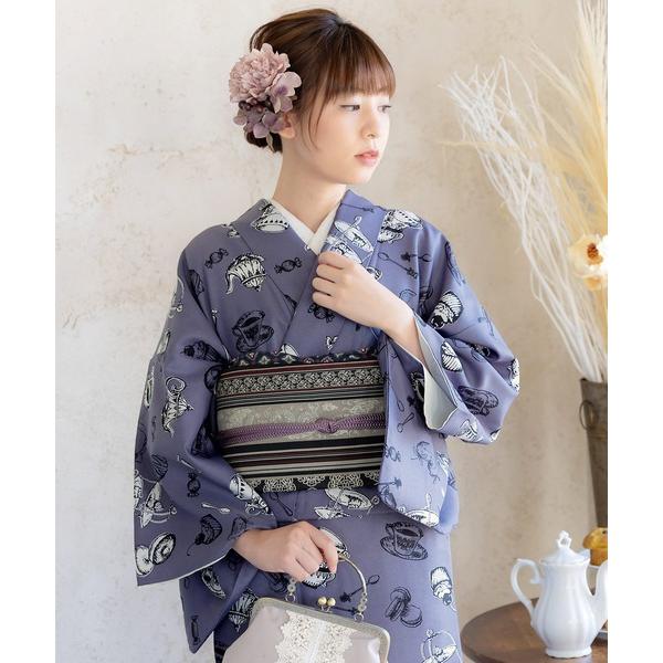 ZOZO問い合わせ番号:78539181ショップ:KIMONOMACHI，キモノマチブランド:KIMONOMACHI，キモノマチ商品名:レディース 洗える着物単品 袷着物 M/L サイズ　KIMONOMACHI オリジナル アフタヌーンティ...