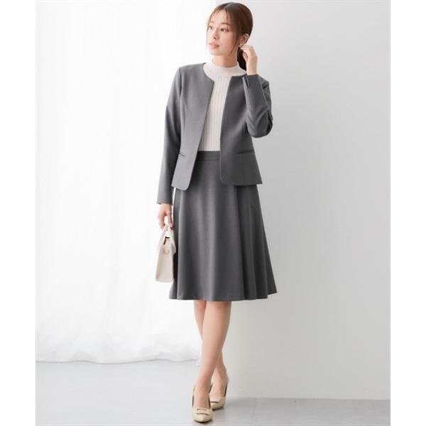 『タイムセール実施中』ZOZO問い合わせ番号:78571208ショップ:nissen，ニッセンブランド:7days Life Styling，セブンデイズライフスタイリング商品名:洗える・ストレッチ ウール調スカートスーツ（キーネックノーカ...