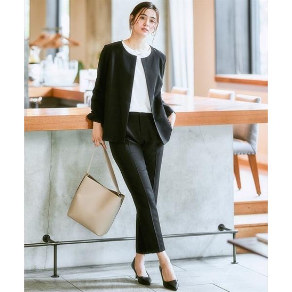 『タイムセール実施中』ZOZO問い合わせ番号:78571210ショップ:nissen，ニッセンブランド:7days Life Styling，セブンデイズライフスタイリング商品名:【洗える・ストレッチ】ウール調ノーカラージャケットパンツスー...