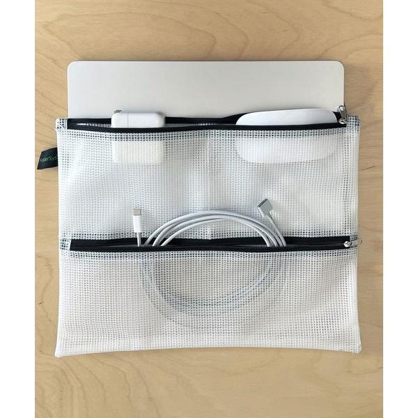 ZOZO問い合わせ番号:78673282ショップ:HIGHTIDE，ハイタイドブランド:HIGHTIDE，ハイタイド商品名:Zip Bag Multi-Comp マルチコンパートメントジップバッグ スクエアポーチ A4カテゴリ:財布/小物&...